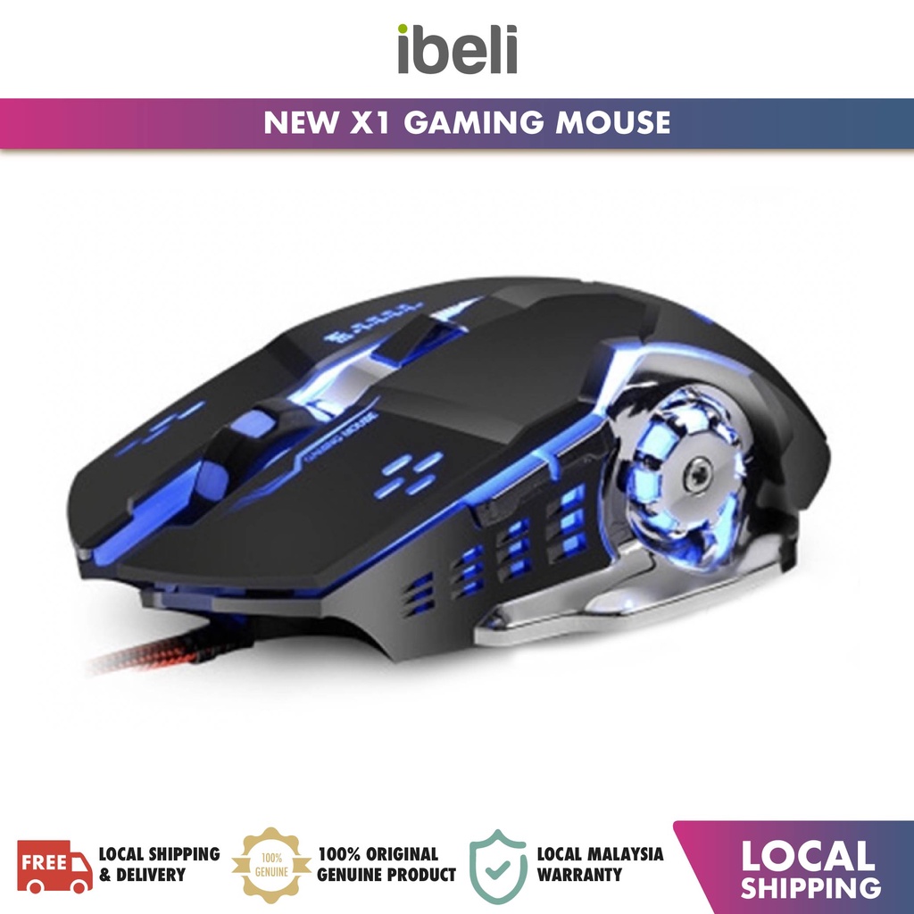 New X1 Gaming Mouse USB Optical 3200 Dpi 6 Buttons Wired Mice for Gamer ...