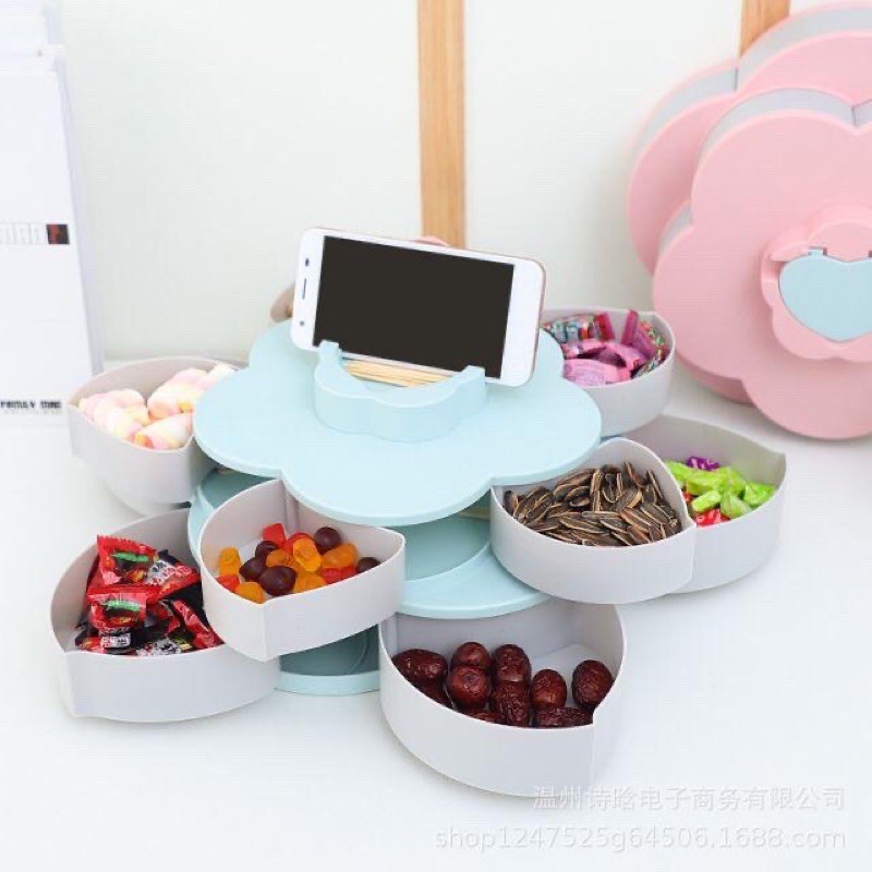🔥Ready Stock 🔥Double Layer Rotating Candy Pot / Fruit Plate / Fruit ...