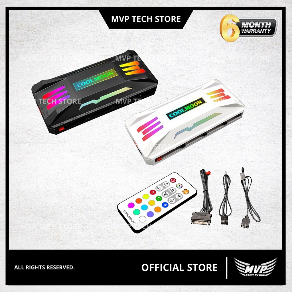 COOLMOON PA1 PWM & ARGB CONTROLLER FAN HUB WITH WIRELESS REMOTE MAX 8 ...