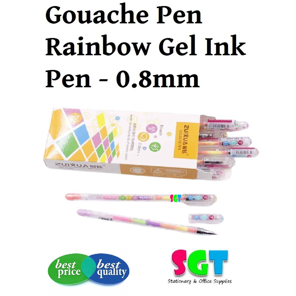 Zuixua Rainbow Colours Gel Pen 0.8mm - 1 Piece | Shopee Malaysia