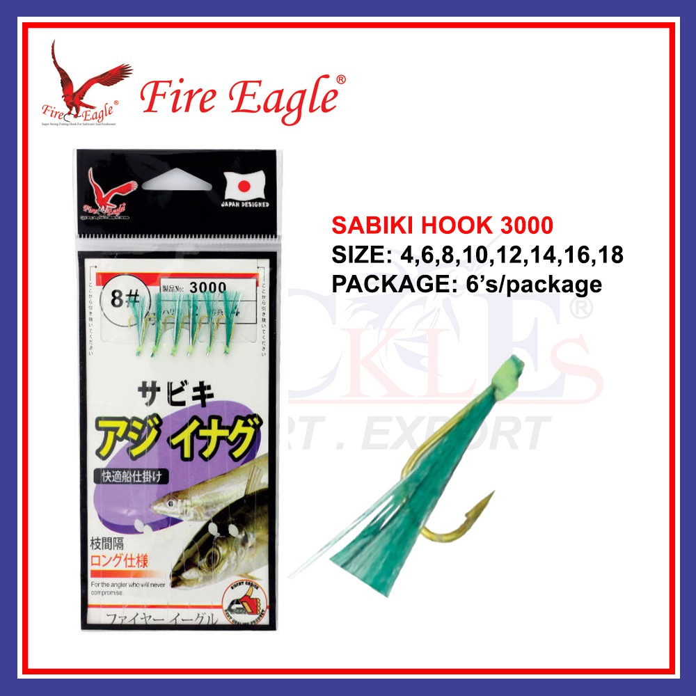 Fire Eagle Sabiki Hook 3000 Fishing Hook Mata Kail Apollo Ikan Cermin ...