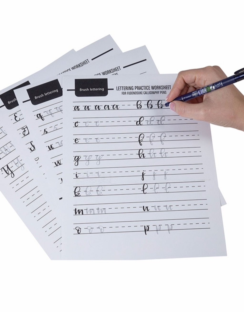 Brush Lettering Practice Papers with Guidance English Calligraphy ...