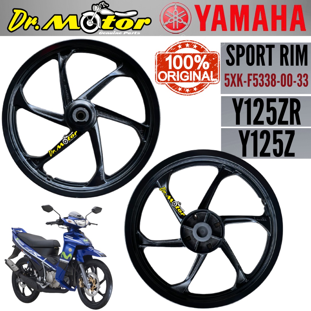 100% ORIGINAL YAMAHA 5XK Y125ZR Y125Z Sportrim Cast Wheel Sport Rim RODA TYRE TAYAR Y125 125Z ...