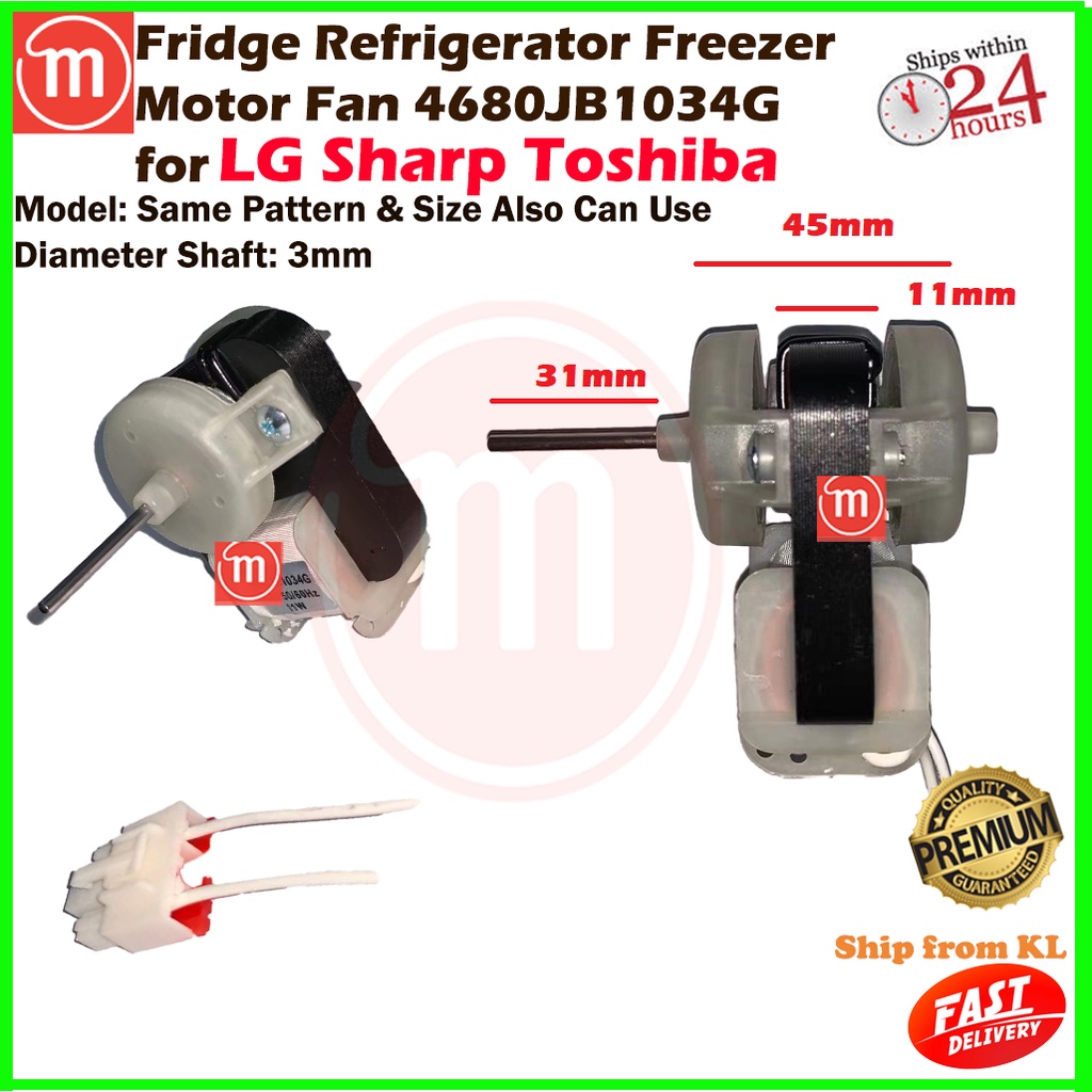 LG Sharp Toshiba Fridge Refrigerator Freezer Motor Fan 4680JB1034G ...