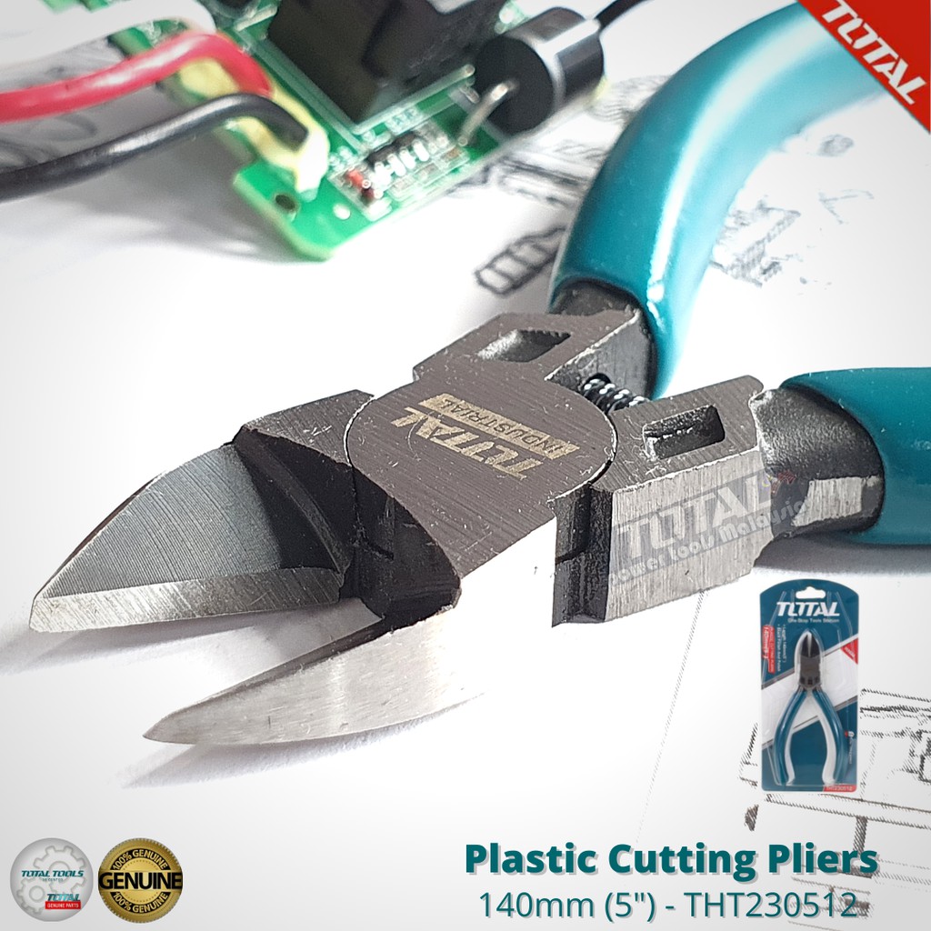 TOTAL 5'' Electronic / Electrical / Plastic Cutting Pliers tool 140mm ...