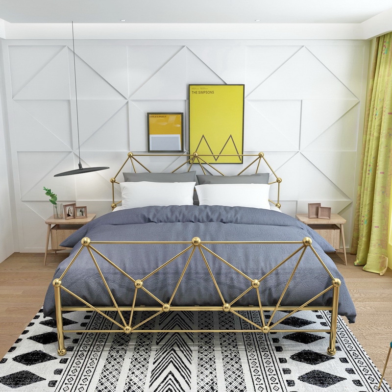 Soft Fabric Katil Queen Bed Frame Scandinavian Tilam Bedroom Furniute ...