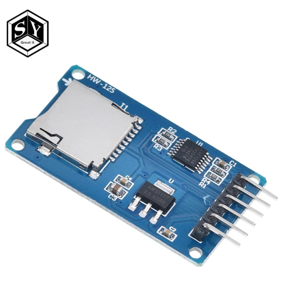 Micro SD card mini reader module SPI interfaces with level converter ...