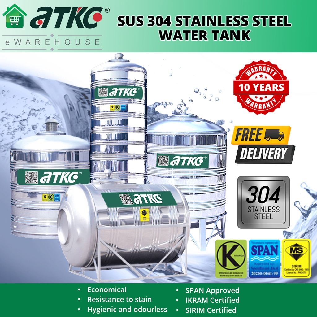 ATKC Water Tank Tangki Air Stainless Steel SUS304 Tahan Karat With ...