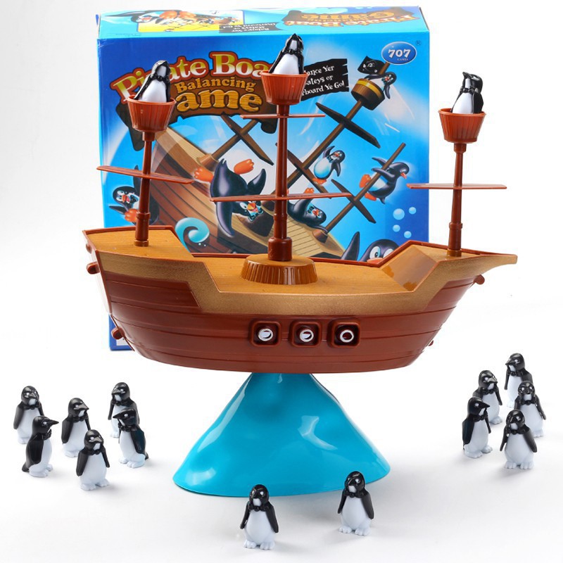 Penguins Pirate Boat Balancing Games family party Game For Kids Mainan ...
