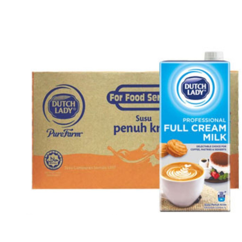 Dutch Lady UHT Milk Full Cream 1 carton (1 Liter x 12packs) | Shopee ...