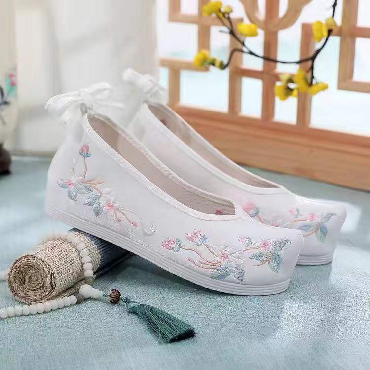 Hight 4cm Handmade Women's Chinese Ballerinas Embroidery Shoes Vintage ...