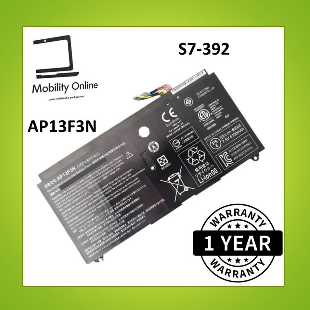 Acer S7-392 S7-393 S7-393G AP13F3N NX.MT5EK.001 Notebook Laptop Battery ...
