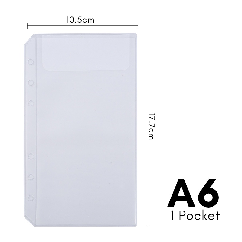 WhiteSpace A5 A6 PVC Binder Pocket Files Storage Bag for Loose Leaf ...
