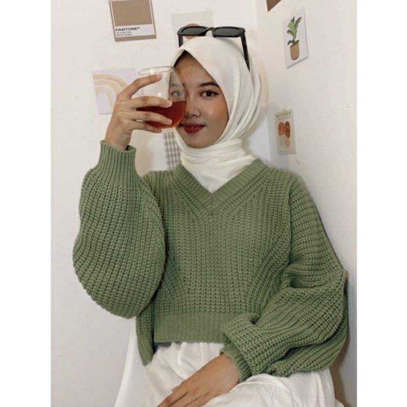 Best Selling!! MKM PREMIUM CROP OVERSIZE SWEATER | Shopee Malaysia
