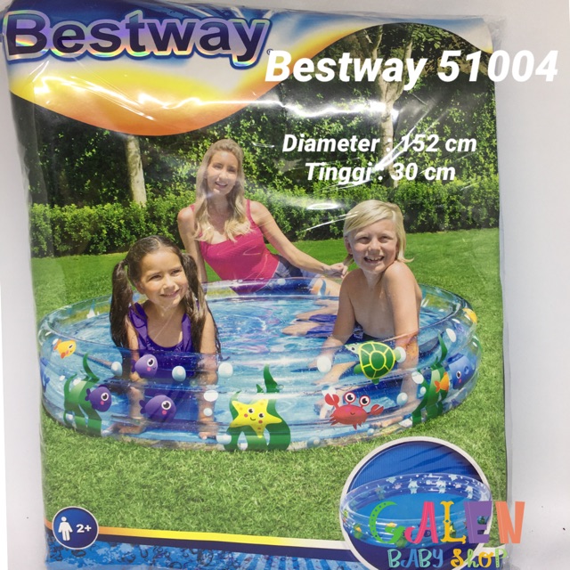Bestway 51004 Swimming Pool Kids Family Bath Ball Deep Dive 3 Ring Pool ...