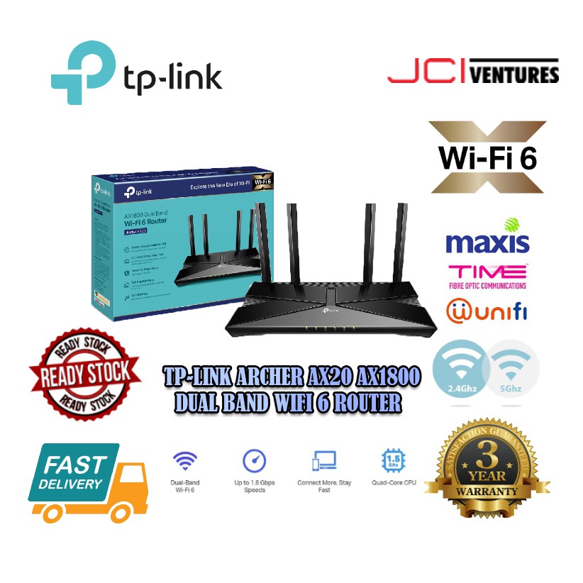TP-Link Archer AX20 AX1800 Dual Band Wi-Fi 6 Router | Shopee Malaysia