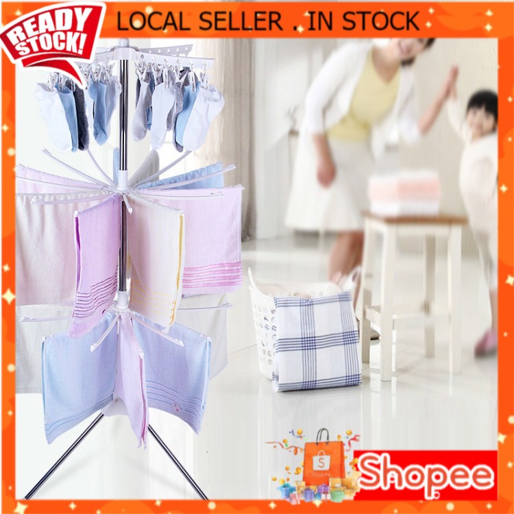 🌈[Sale]💞 Hanger Laundry 3 Tiers Foldable Clothes Drying Rack And ...