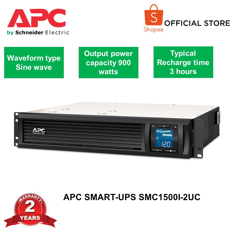 APC Smart-UPS C 1500VA LCD RM 2U 230V with SmartConnect SMC1500I-2UC | Shopee Malaysia