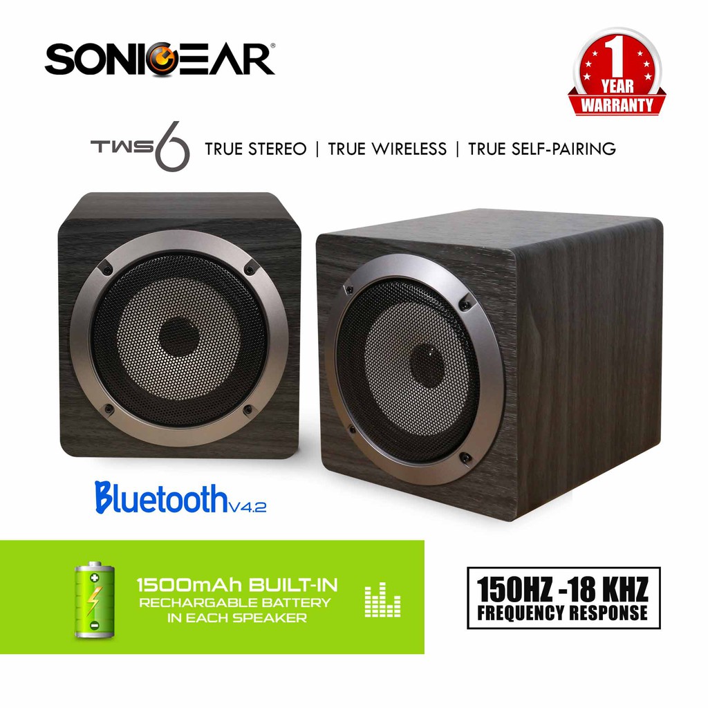 SonicGear TWS 6 True Stereo Wireless (Self-Pairing) Speaker System ...