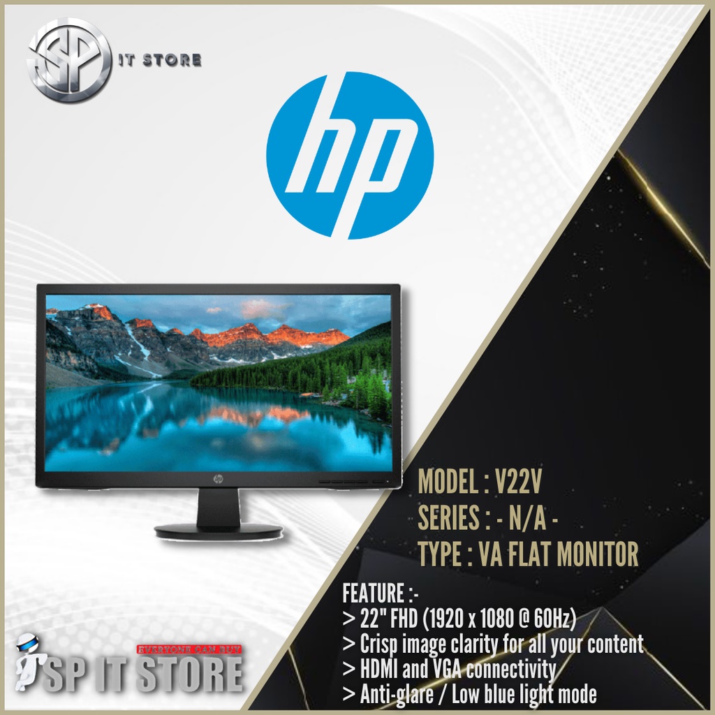 HP V22V 22" 60HZ VA FHD MONITOR | Shopee Malaysia