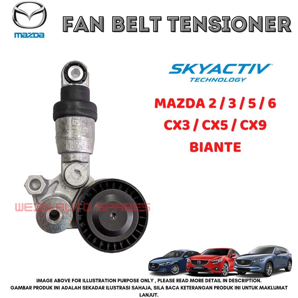 MAZDA GENUINE FAN BELT TENSIONER FOR MAZDA SKYACTIV ENGINE- M2 , M3 ...