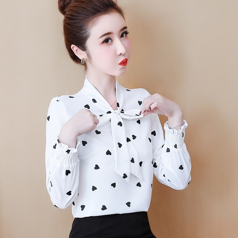 Baju Long Sleeve Chiffon blouse Plus size blouse women blouse Korean ...