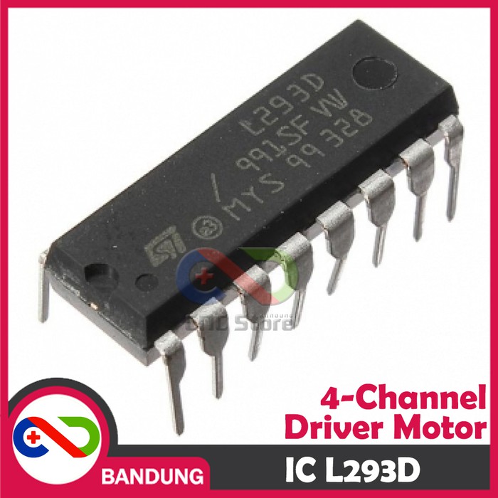 L293 L293D DIP-16 4 CHANNEL HALF-H DC MOTOR STEPPER DRIVER IC | Shopee ...