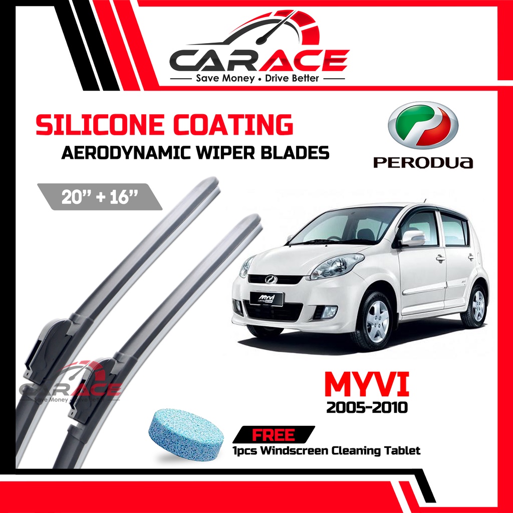 Perodua Myvi 2005-2010 | CARACE Aerodynamic SILICONE Wiper Blades 20 ...