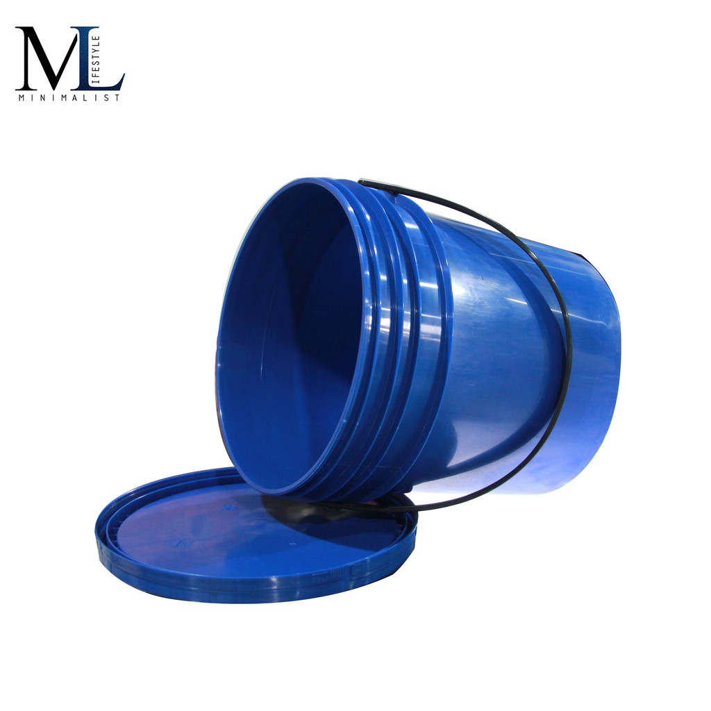 Minimalist Lifestyle:- 5 Liters Plastic Round White/Blue UNICA Double ...