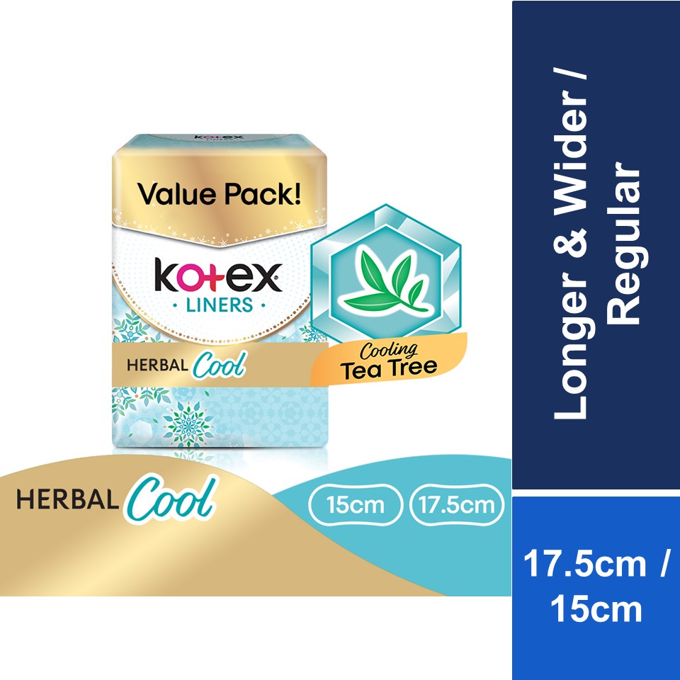 [Bundle of 3] Kotex Herbal Cool Panty Liners Herbal Cool (Regular ...