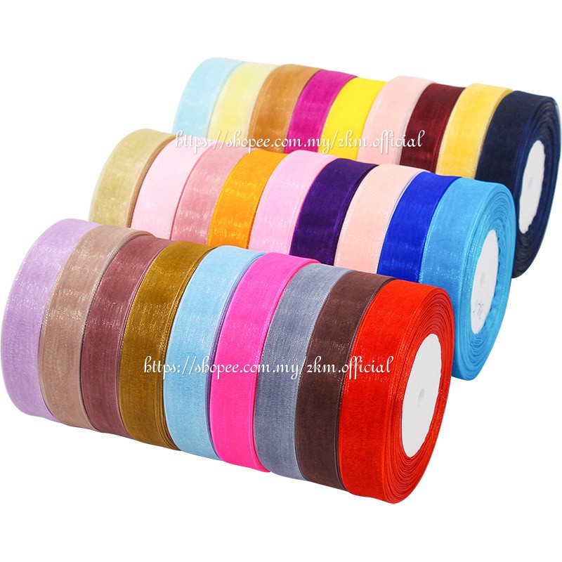 (45M) 2CM LACE Ribbon Reben Riben Gift Satin Organza Flower Bouquet ...