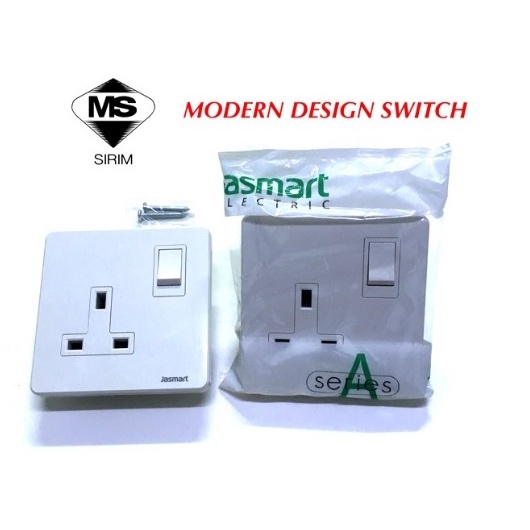 Jasmart A Series 13A Wall Power Switch Socket Outlet / Modern Design ...