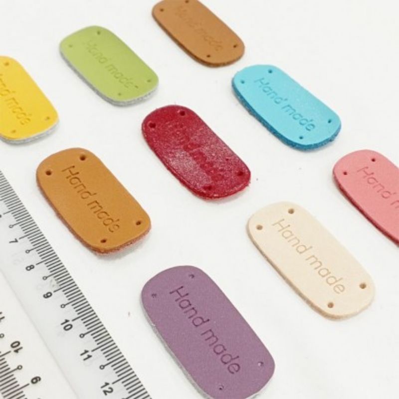 Tag 'Hand made' Label DIY Craft Crochet Knitting Beg Bag Leather (60102 ...