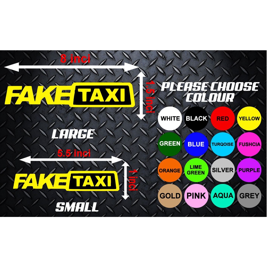 cutting sticker FAKE TAXI (1PCS) | Shopee Malaysia
