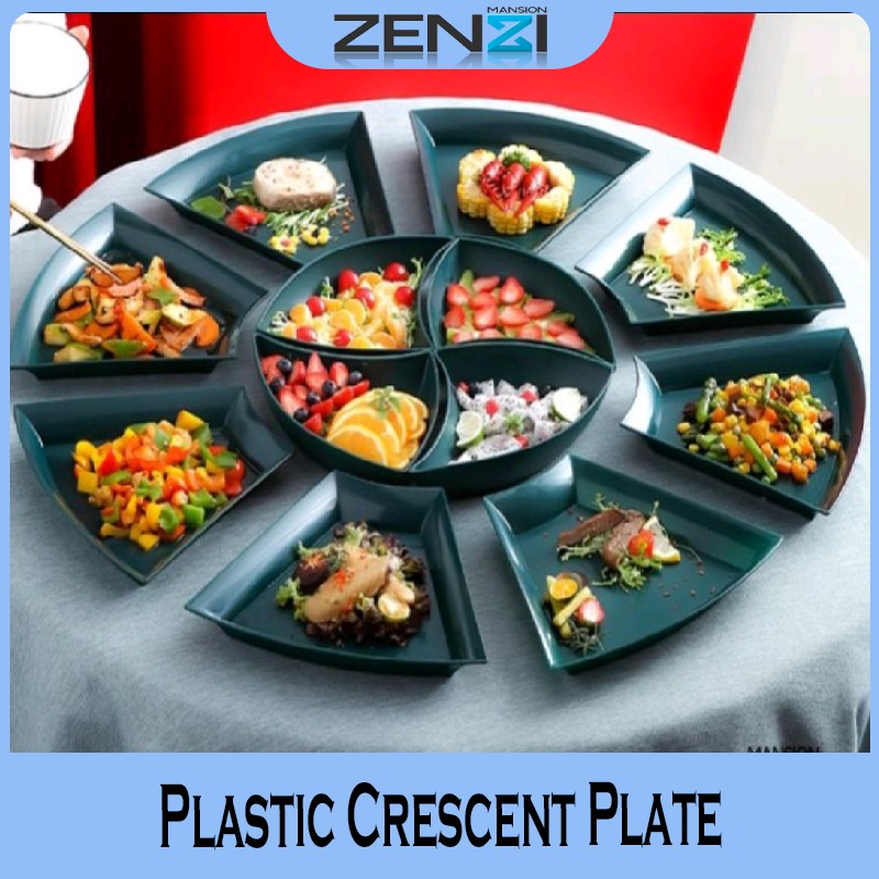 [8PCS/4PCS] Plastic Crescent Plate Food Assortment 新塑料月牙盘 | Shopee Malaysia