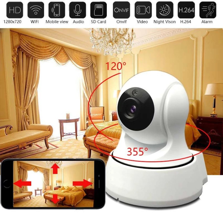 960P Wireless IP Camera Security Camera (Yellow) 1.3MP Wifi Monitor ...