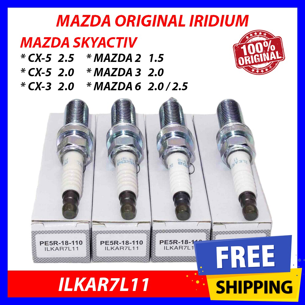 MAZDA IRIDIUM SPARK PLUG ILKAR7L11 (4PCS) - Skyactiv CX5 / CX3 / Mazda ...