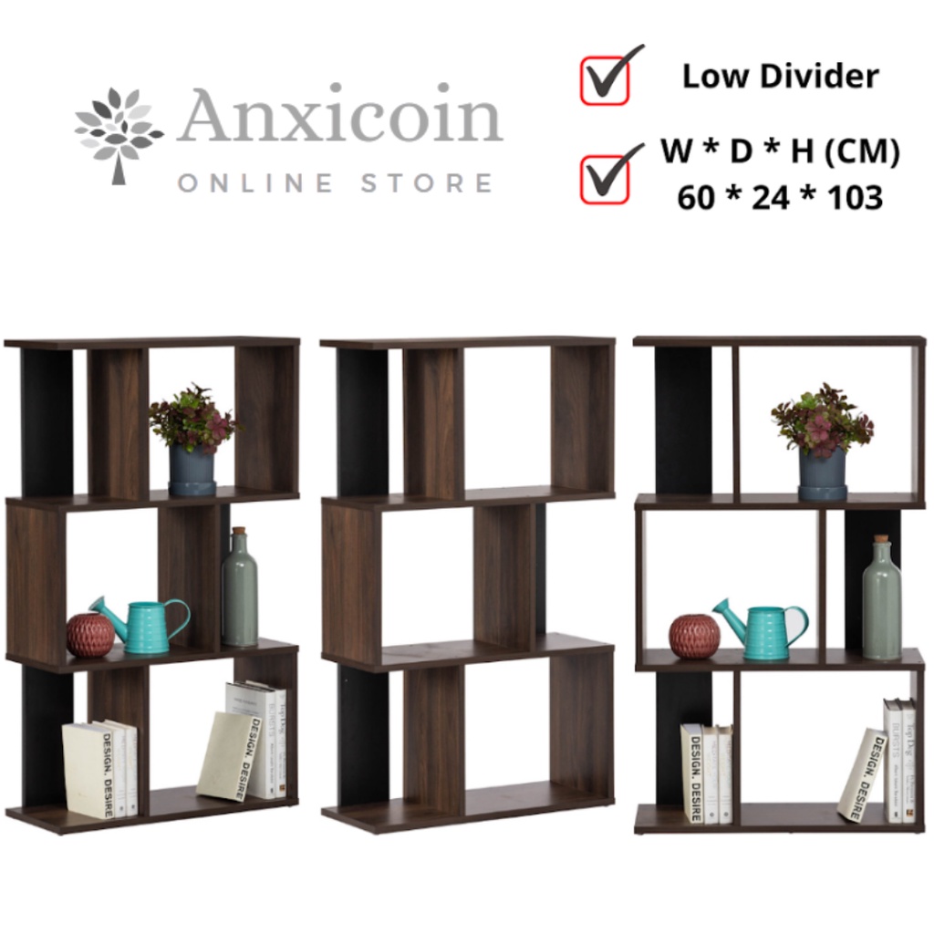 AC ALASKA Partition Divider Bookshelf Display Rack Bookcase Book Rack ...