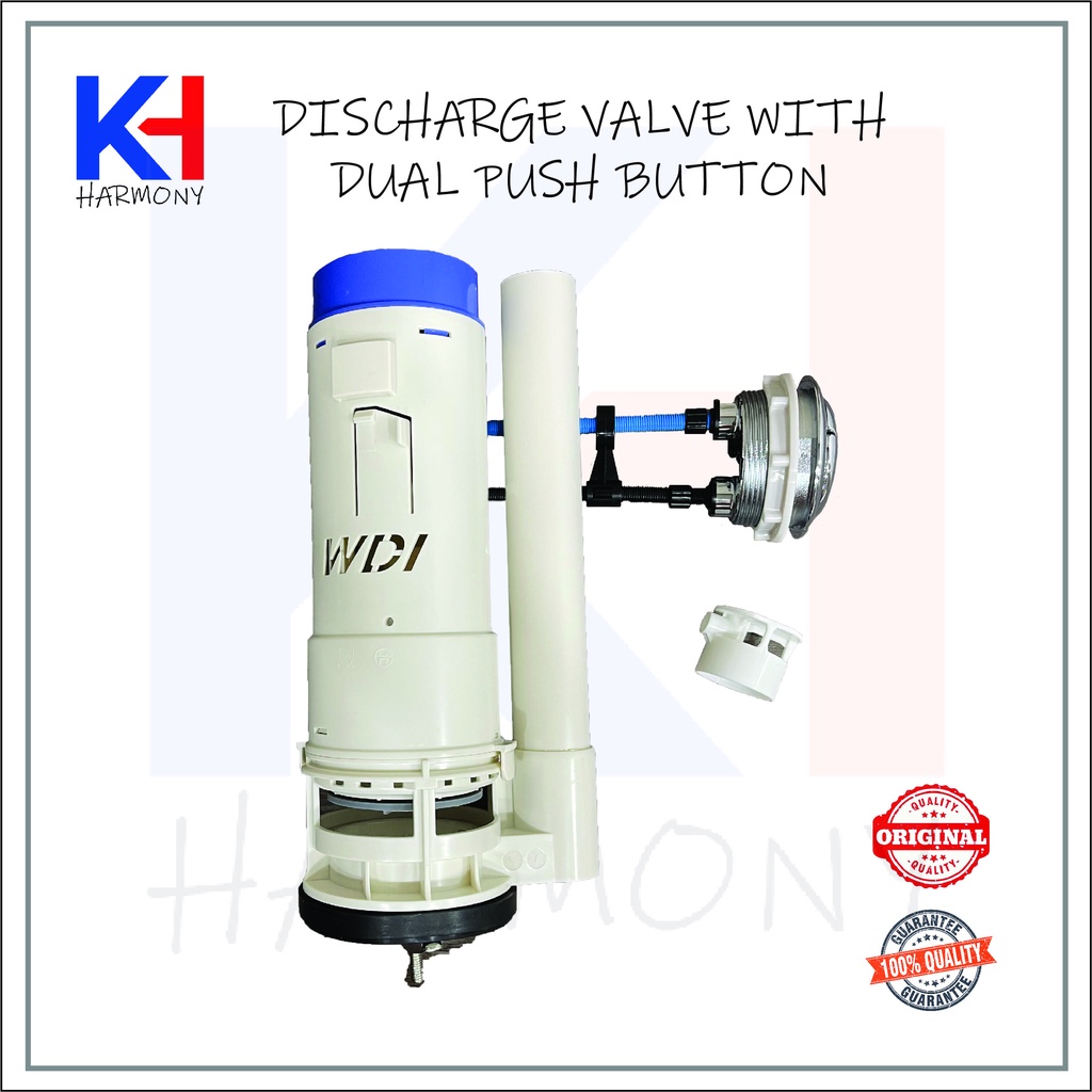 WDI Discharge valve with dual push button tank flush fitting (One piece ...