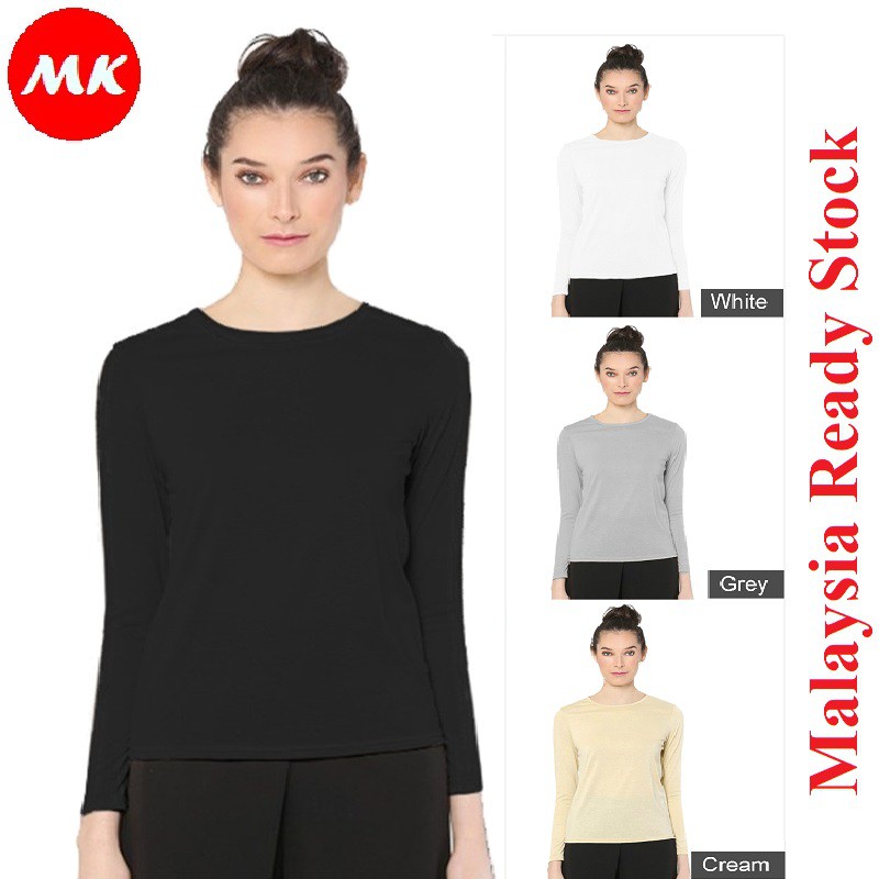 Inner Baju Tangan Panjang / Plus Size Muslimah Long Sleeves Inner Wear ...