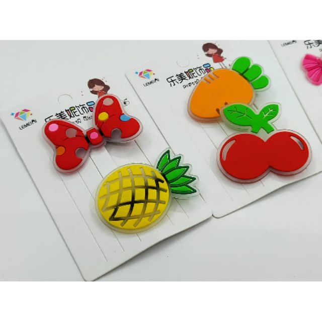 🌟Readystock 🌟 2 in 1 colour big fruits cutie hair clips | Shopee Malaysia
