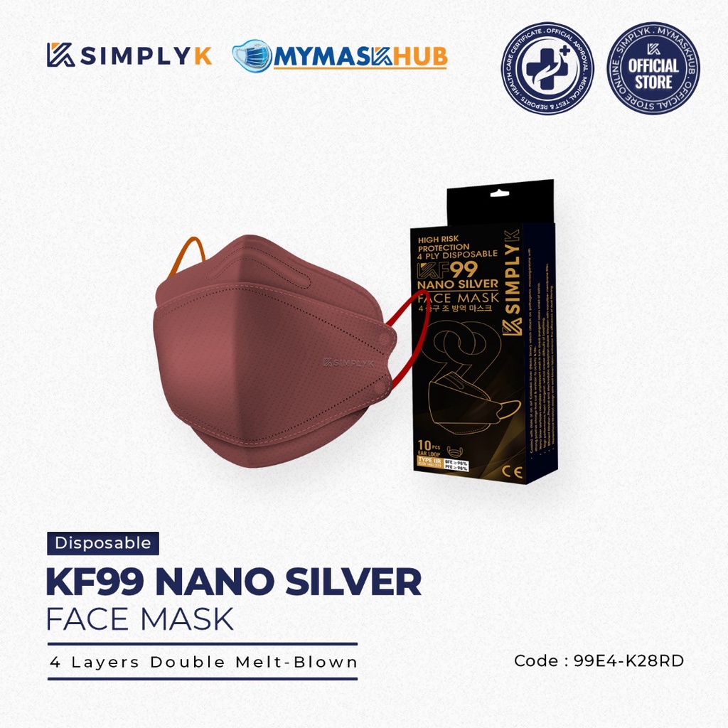 Simply K 4Ply K28 KF99 Nano Silver Surgical Face Masks (10 Pcs ...