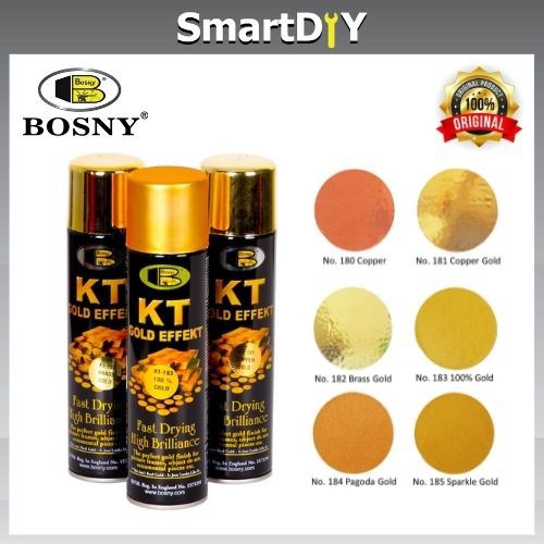 Bosny KT Gold Effect Spray Paint 180 / 181 / 182 / 183 / 184 / 185 ...