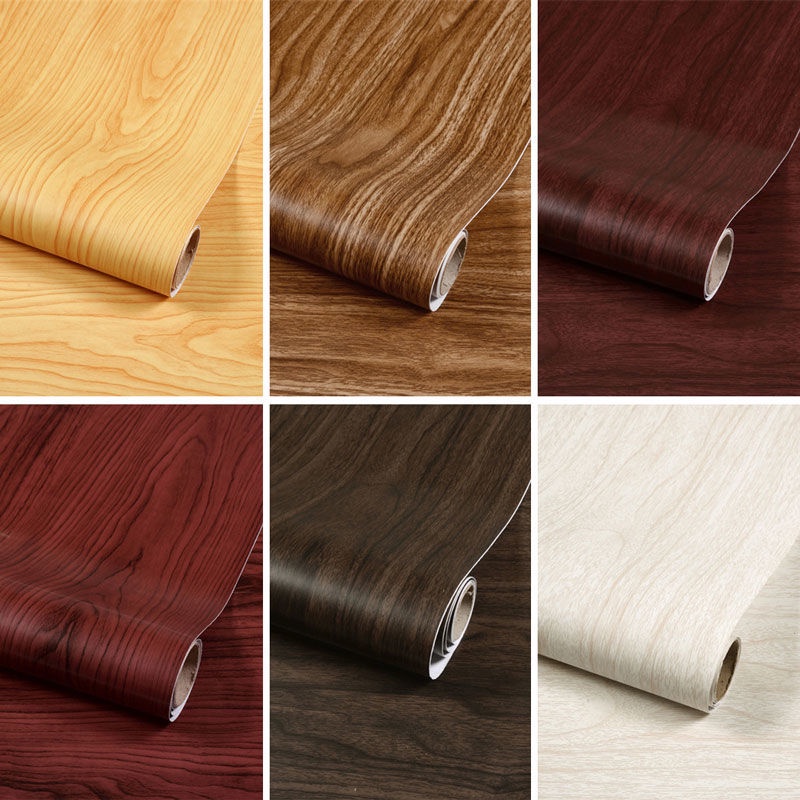 pvc Tebal Stiker Corak Kayu Kabinet Almari Baju Ruang Tamu ...