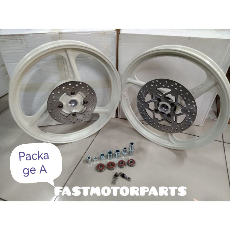 YAMAHA SPORT RIM ENKEI 3 BATANG / 6 BATANG PNP Y15 Y16 RS150 RSX150 FULL SET BLACK / WHITE ...