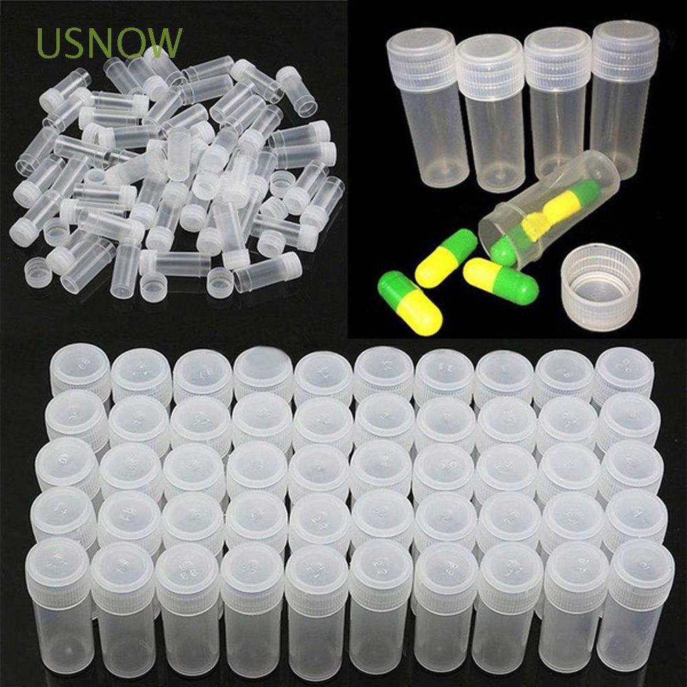 USNOW 20PCS Small Bottle Plastic Test Tube Sample Bottle White 5ml Vial ...
