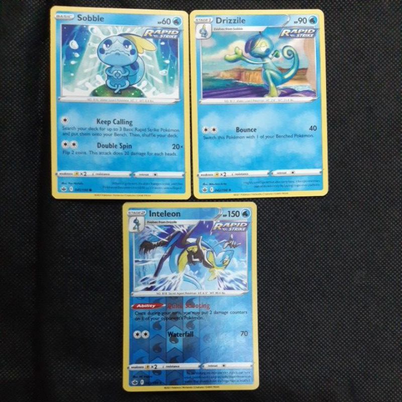 Pokemon Card TCG: Sobble 041/198 & Drizzile & Inteleon 043/198(Reverse ...