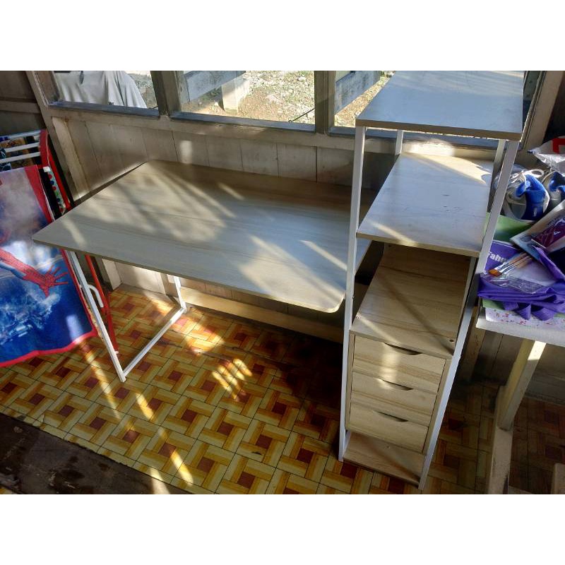 SHIMA 2 Tier Display rack with 3 Drawer Writing Table / Office Table ...