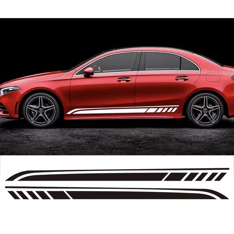 (2pcs) 1 Set Side Body Lining Car Stickers Vinly Decals | Shopee Malaysia