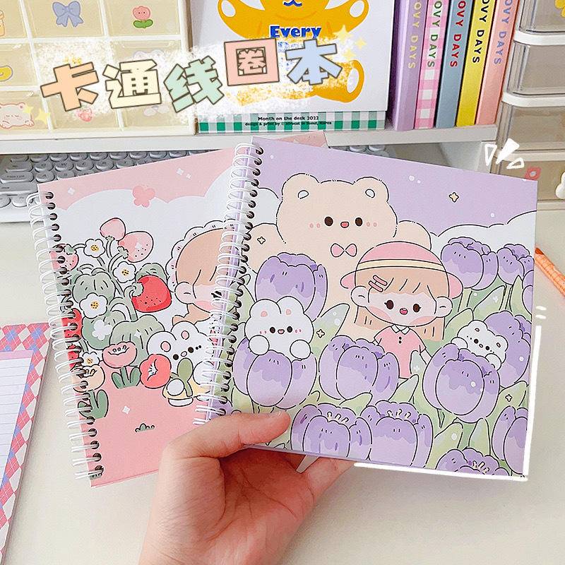 80 Pages Handbook Notebook Square Coil Book Sticker Small Mochi Diary ...